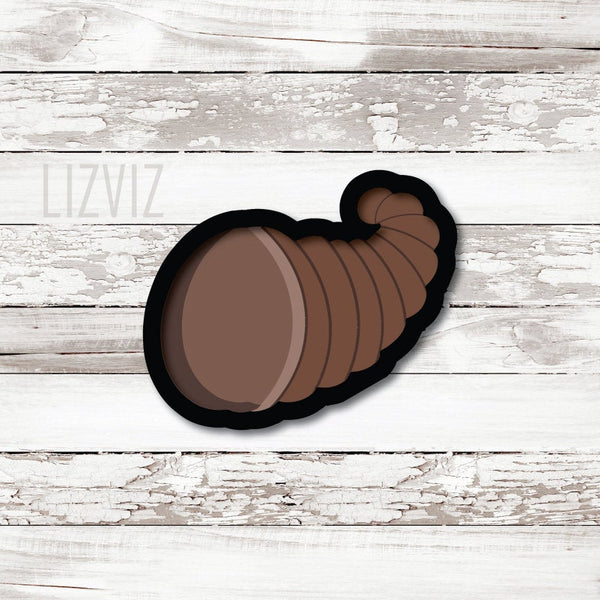 Cornucopia Cookie Cutter. Thanksgiving Cookie Cutter. – LizViz